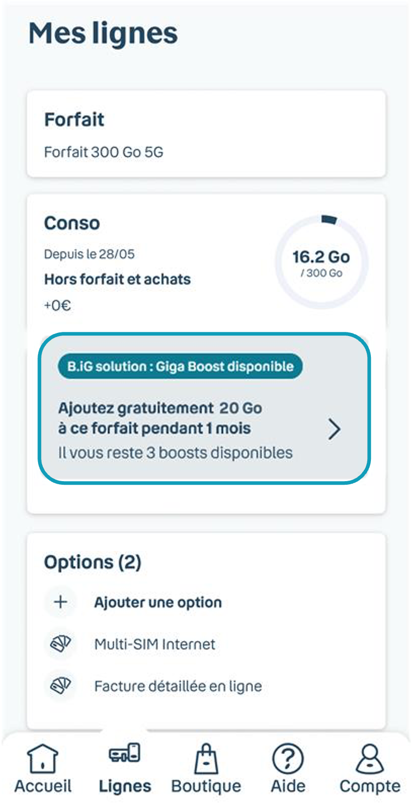 Activer le Giga Boost sur ma ligne mobile - Assistance Bouygues Telecom
