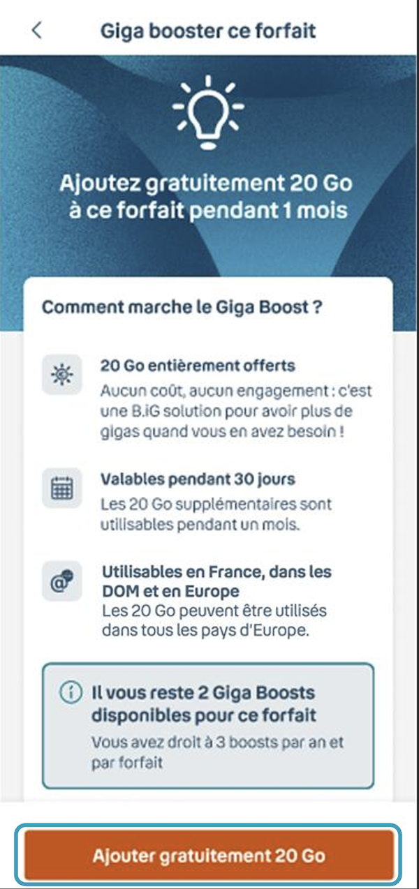 Activer le Giga Boost sur ma ligne mobile - Assistance Bouygues Telecom