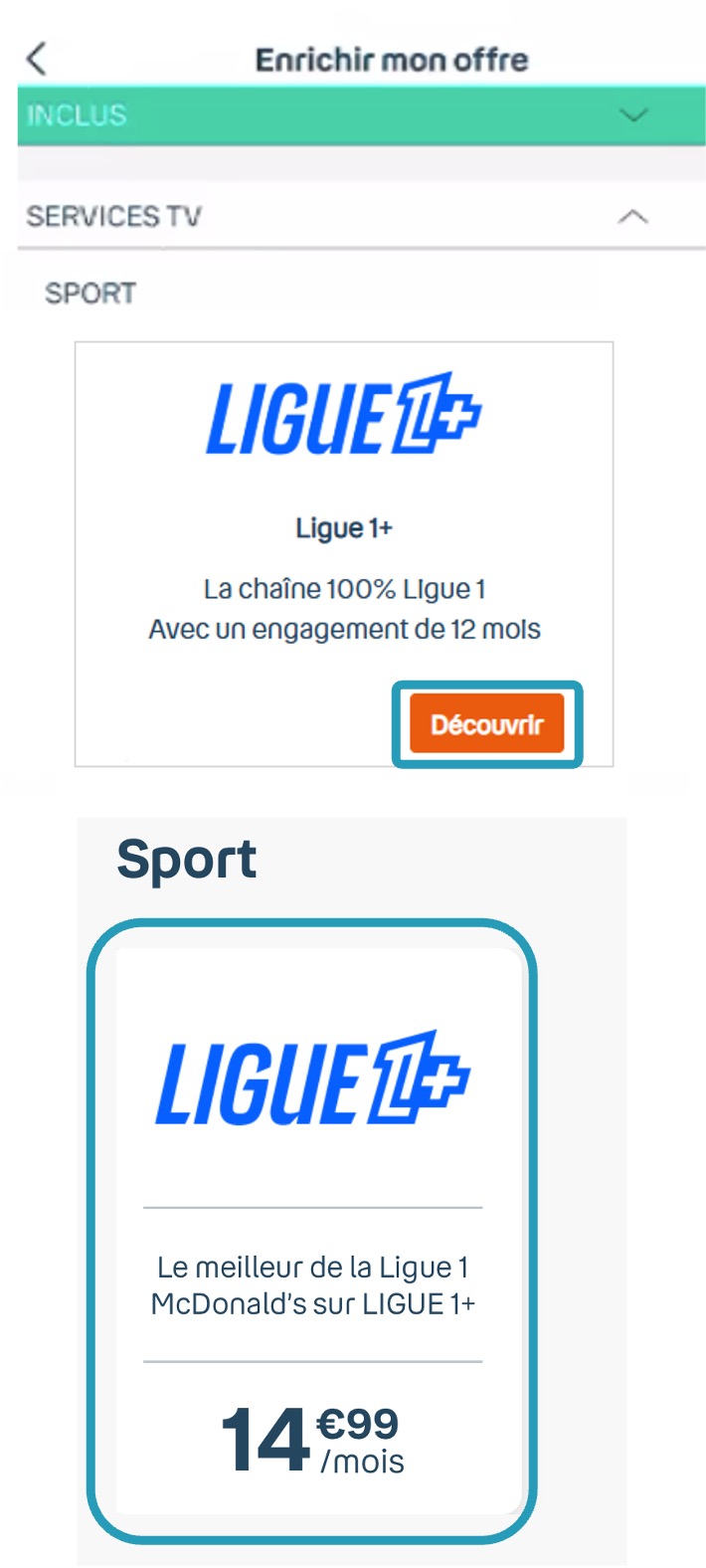 Ligue 1+ : championnat de France de football - Assistance Bouygues Telecom